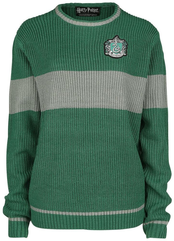 Cotton Division Pull Harry Potter Ecole Serpentard Vert Et Gris